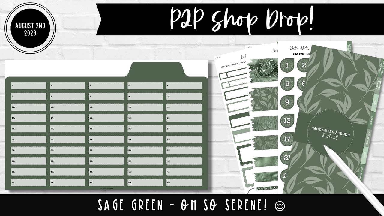 P2P Shop Drop 🥳 | August's Monochromatic Sticker Kit & Digital Folders ...