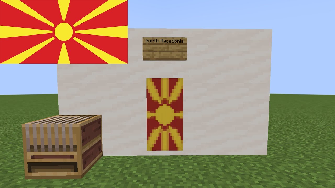 How to Make North Macedonia's Flag in Minecraft - YouTube