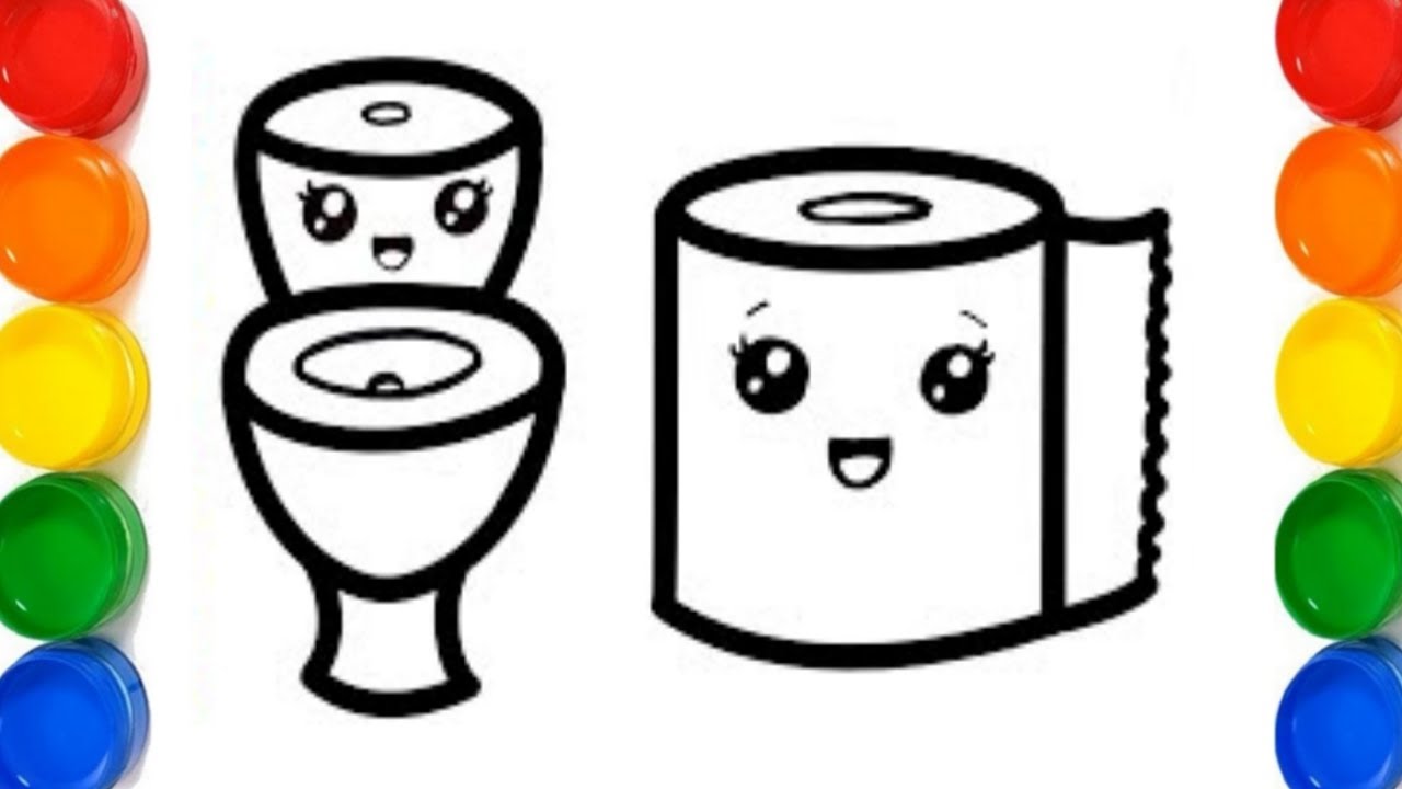 How to draw Tolit & Tissue paper for kids* Tolit & Tissue drawing ...