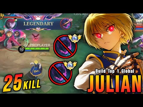 25 Kills!! Legendary Julian VS Top Global Gloo!! - Build Top 1 Global Julian ~ MLBB