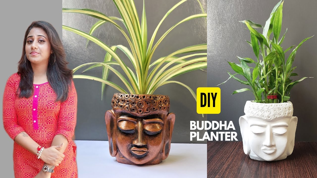 DIY Buddha planter for plant lovers💖#diycrafts #diyplanter # ...