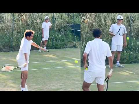 Federer Hitting with a Young Talent While His Son Assists Courtside | Wimbledon 2026