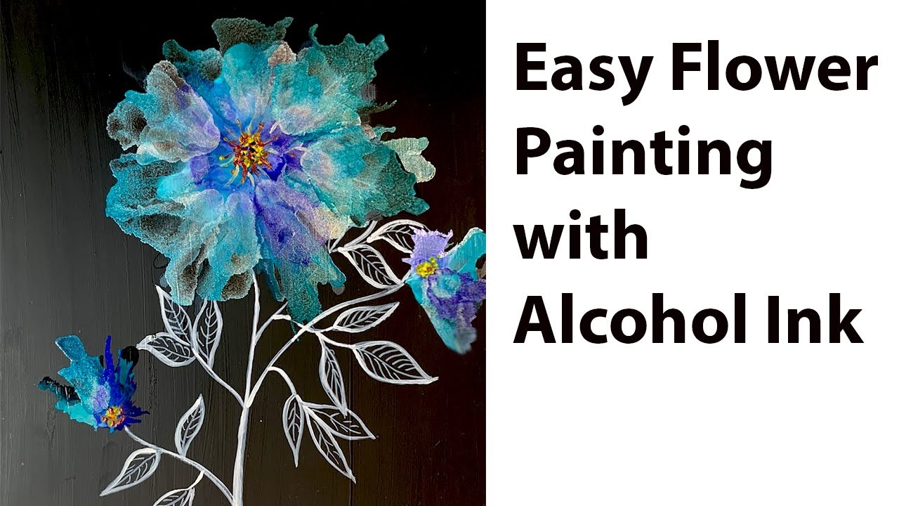 Alcohol ink flowers on black paper , easy alcohol ink flowers - YouTube