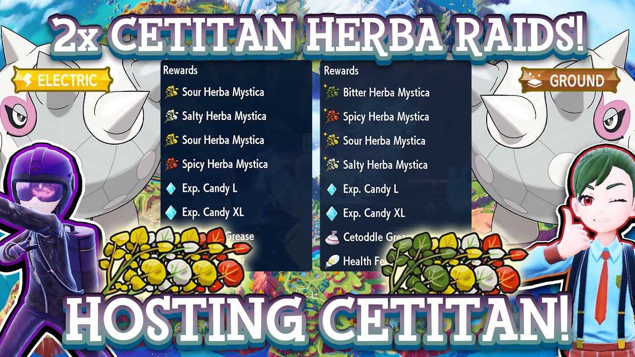 🔴 [LIVE] 4X HERBA RAIDS! 2x CETITAN - Pokémon Scarlet and Violet - YouTube