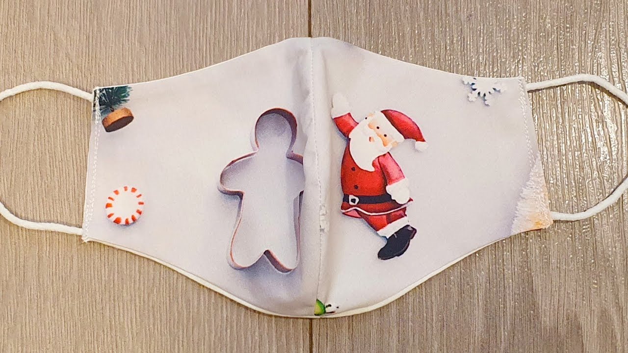 How to make Christmas face mask with Santa Claus and cookie cutter ...