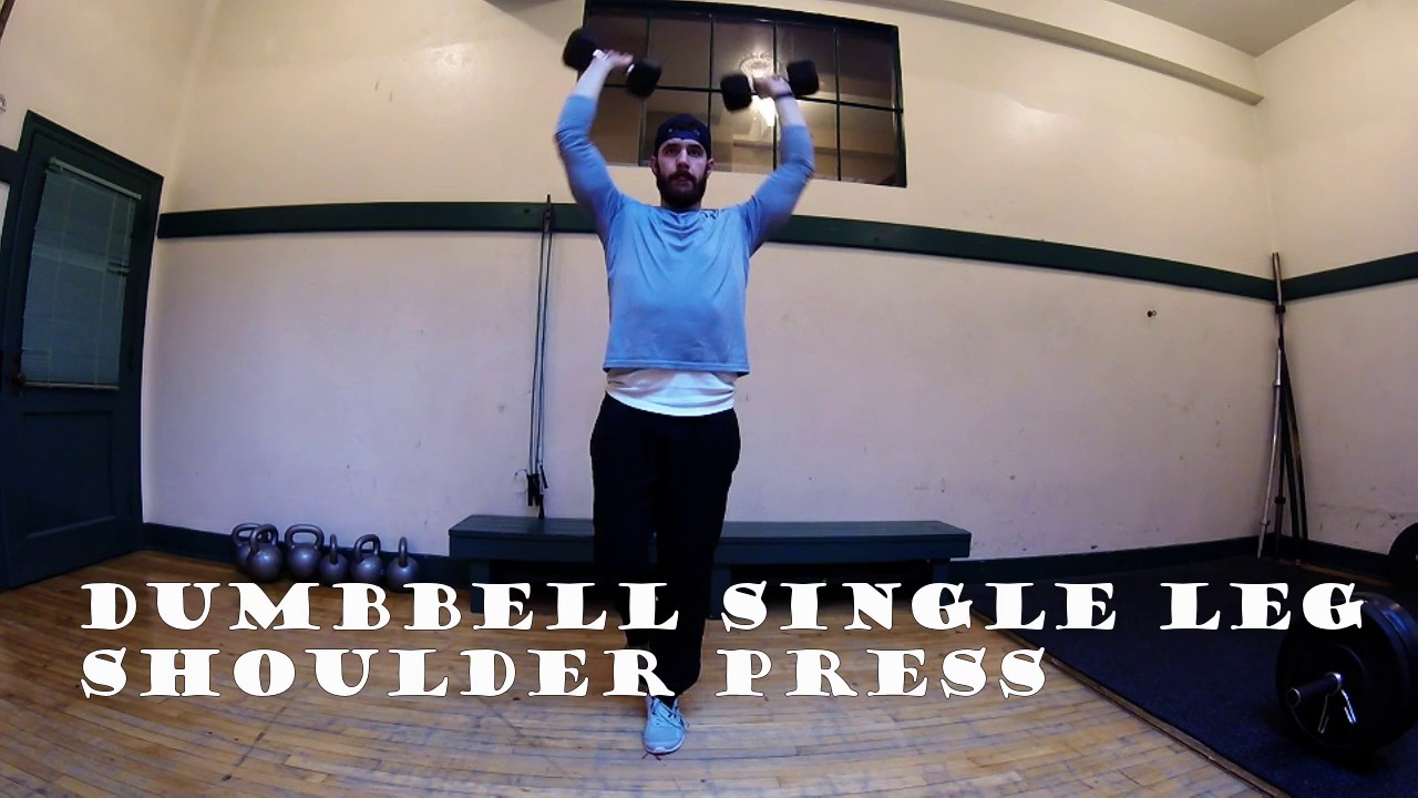 Dumbbell Single Leg Shoulder Press - YouTube