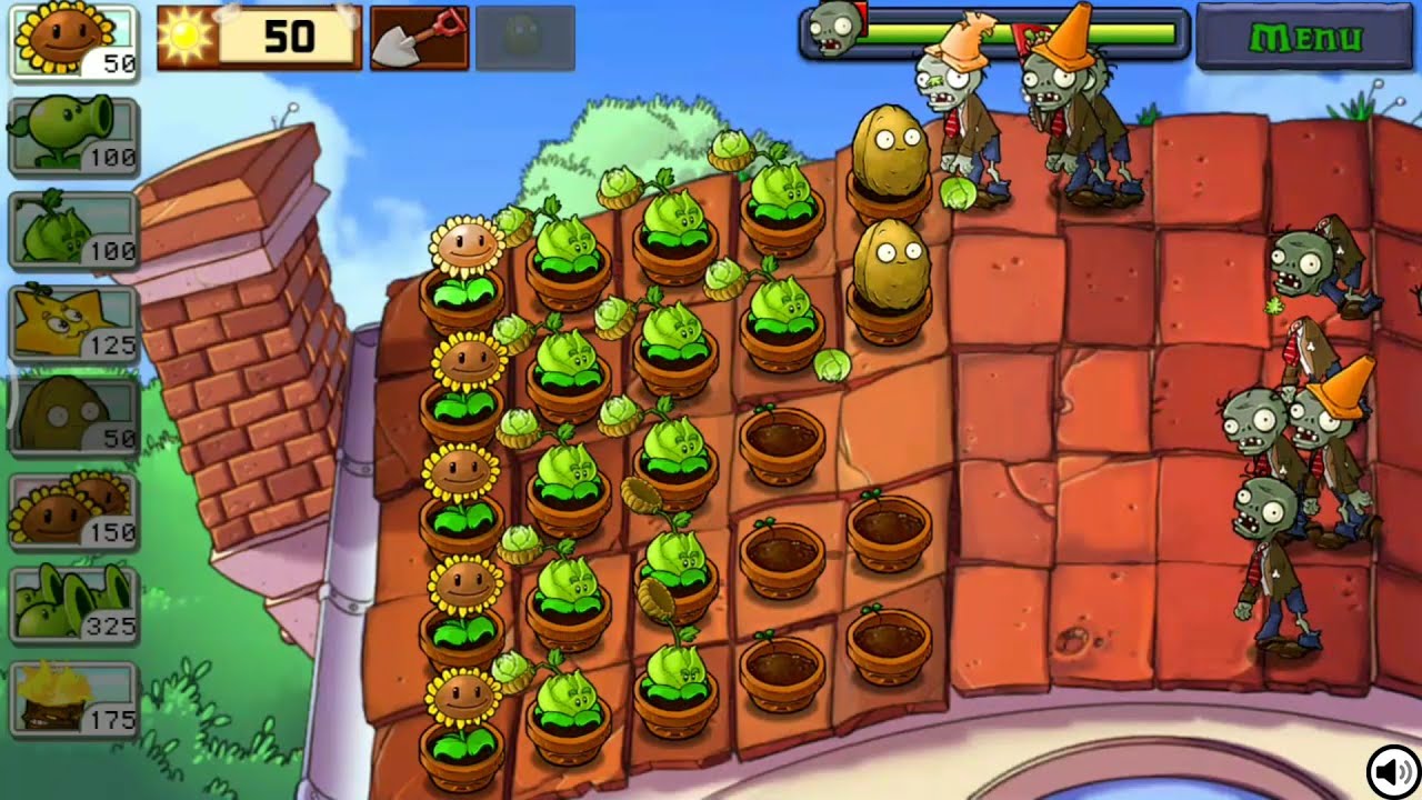 Plants VS Zombies (ROOF Mode Lv1) - YouTube