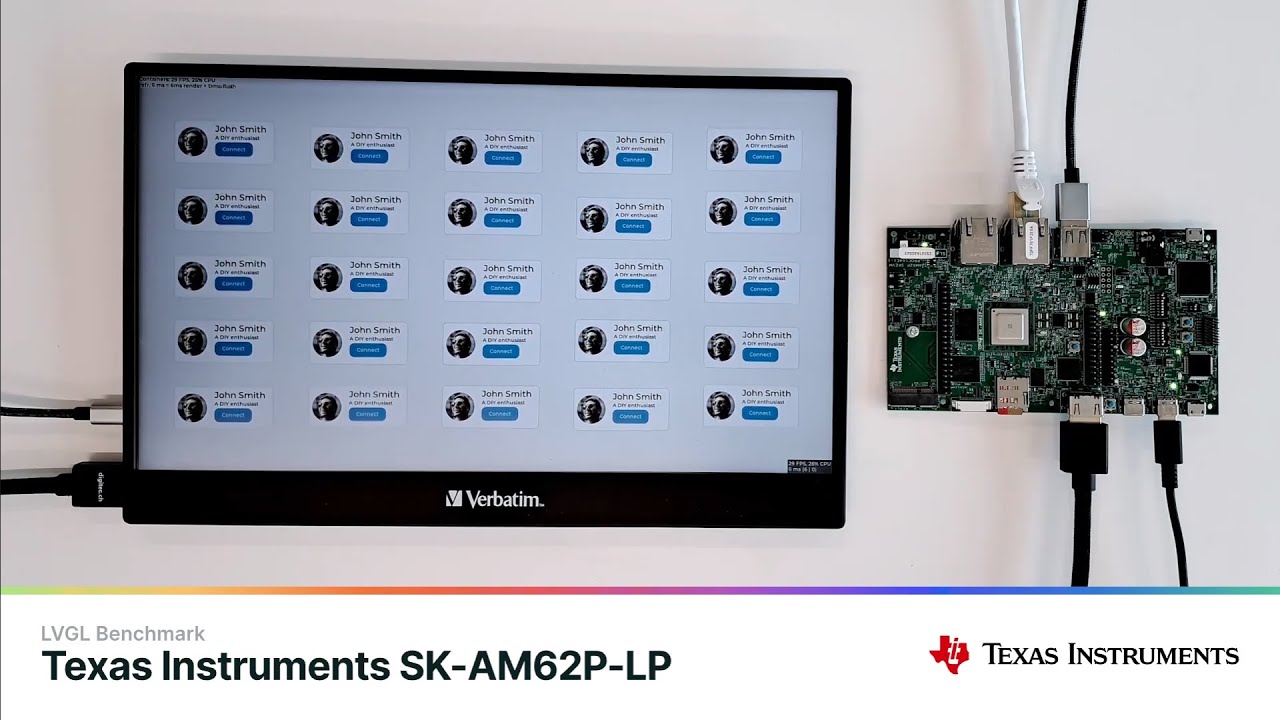 Benchmarking of Texas Instruments SK-AM62P-LP - LVGL - YouTube
