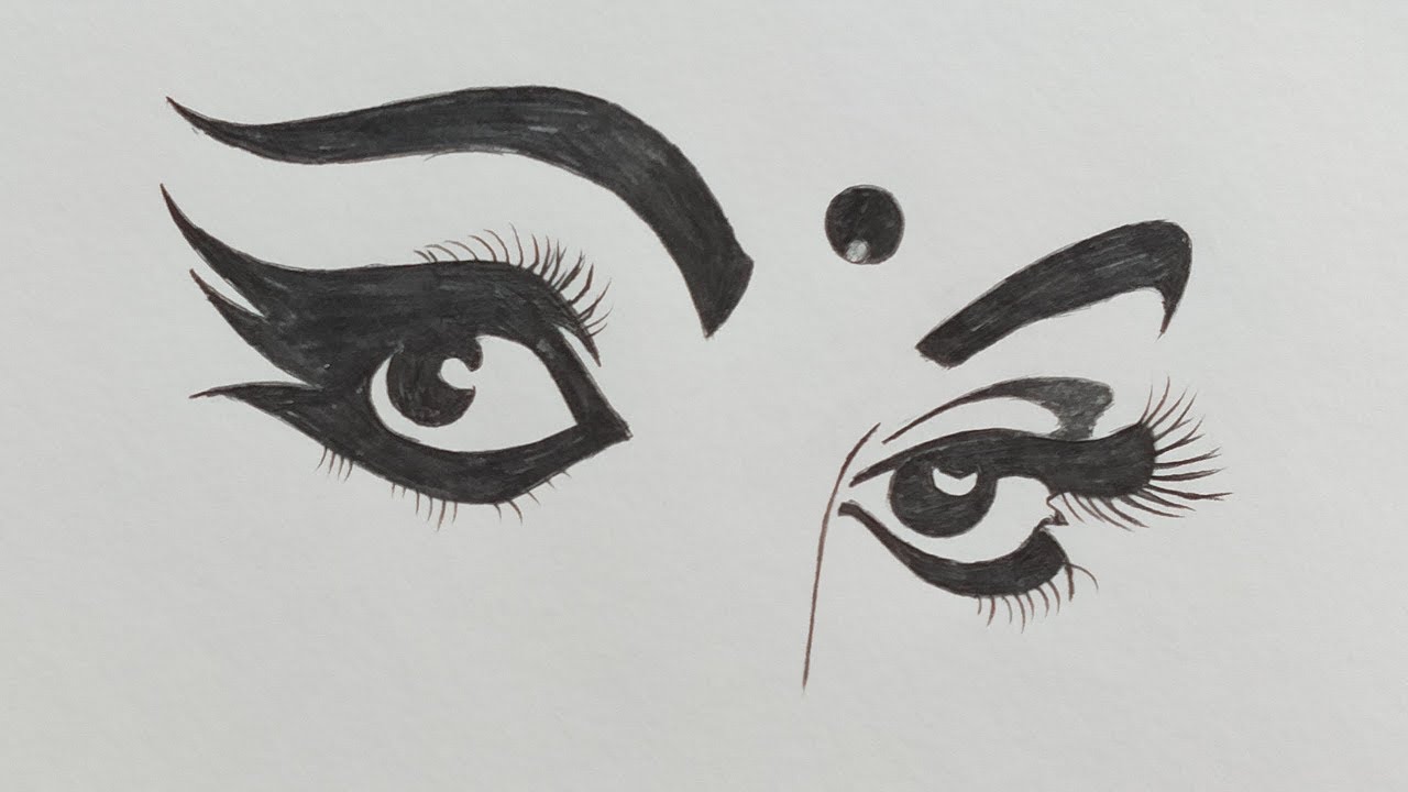 How to draw realistic two eye | speed drawing - YouTube