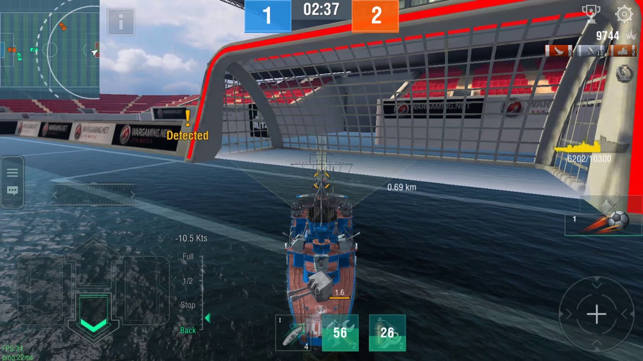 World Of Warships Blitz Football mode - YouTube