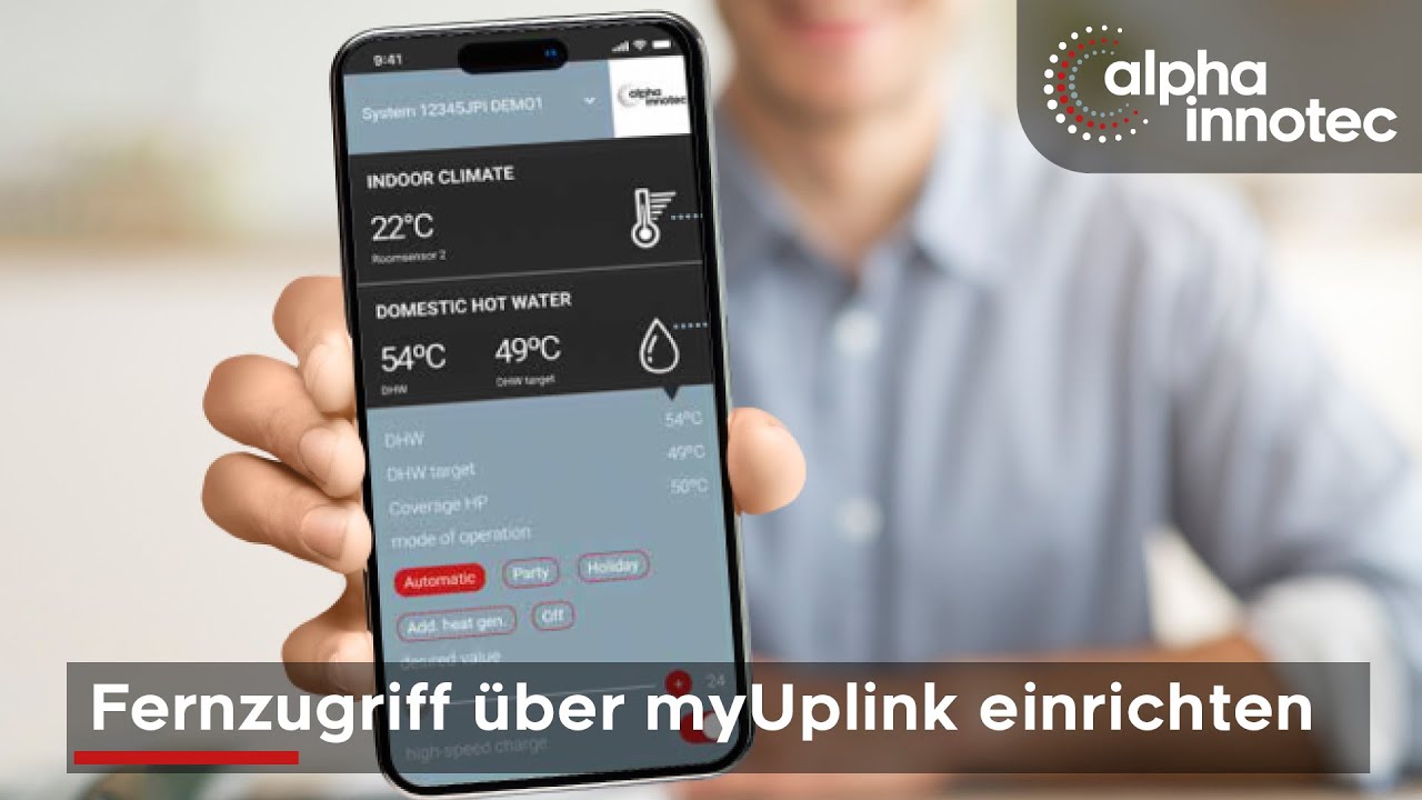alpha innotec Wärmepumpe bei myUplink registrieren - für Fernzugriff ...
