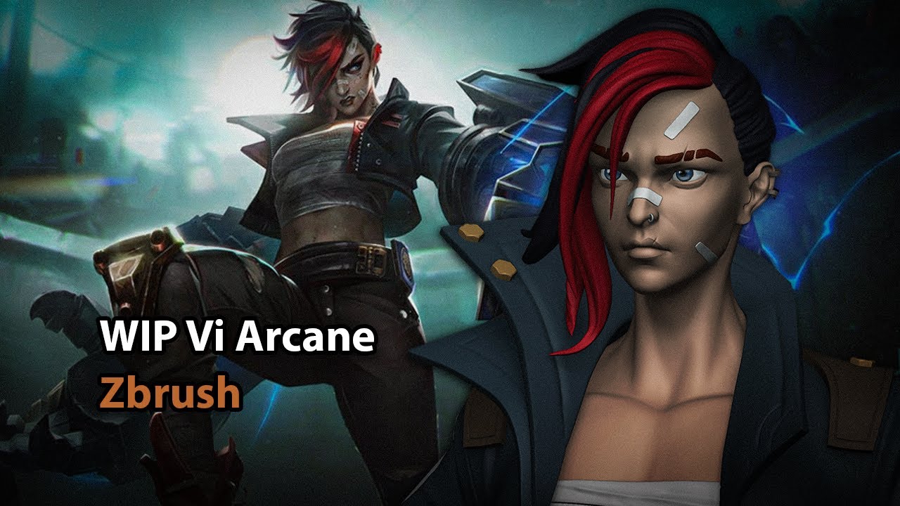 Vi Arcane Character Fanart - Digital Sculpting Timelapse - YouTube