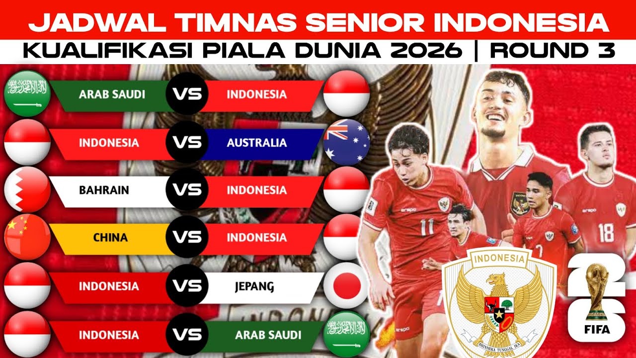 JADWAL TIMNAS INDONESIA | KUALIFIKASI PIALA DUNIA - YouTube