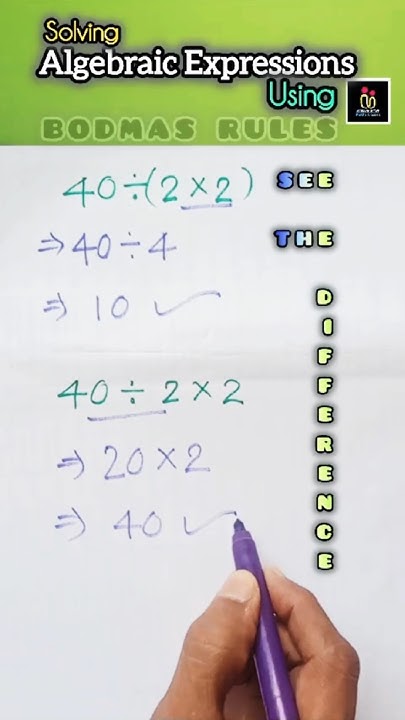 Solving Algebric Expression Using Bodmas Rules || #shortsfeed #shorts # ...