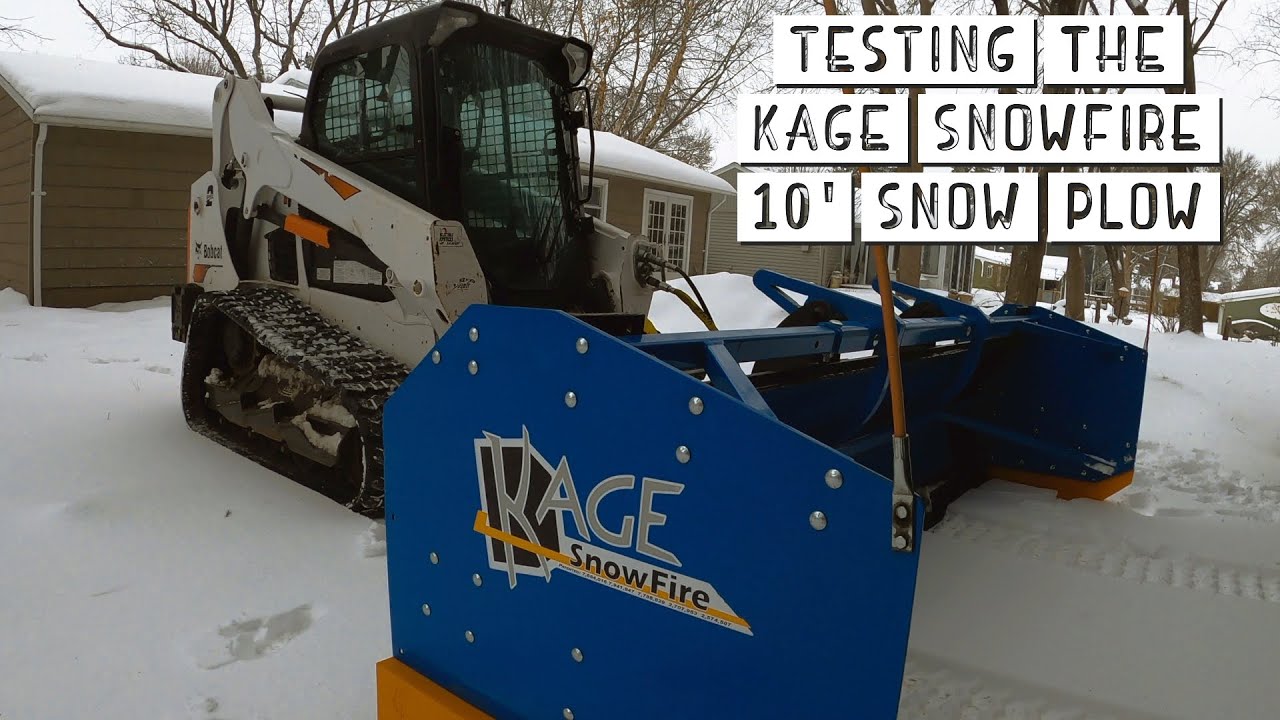 Bobcat T595 Pushing Snow With 10' Kage SnowFire Plow | Back Dragging ...