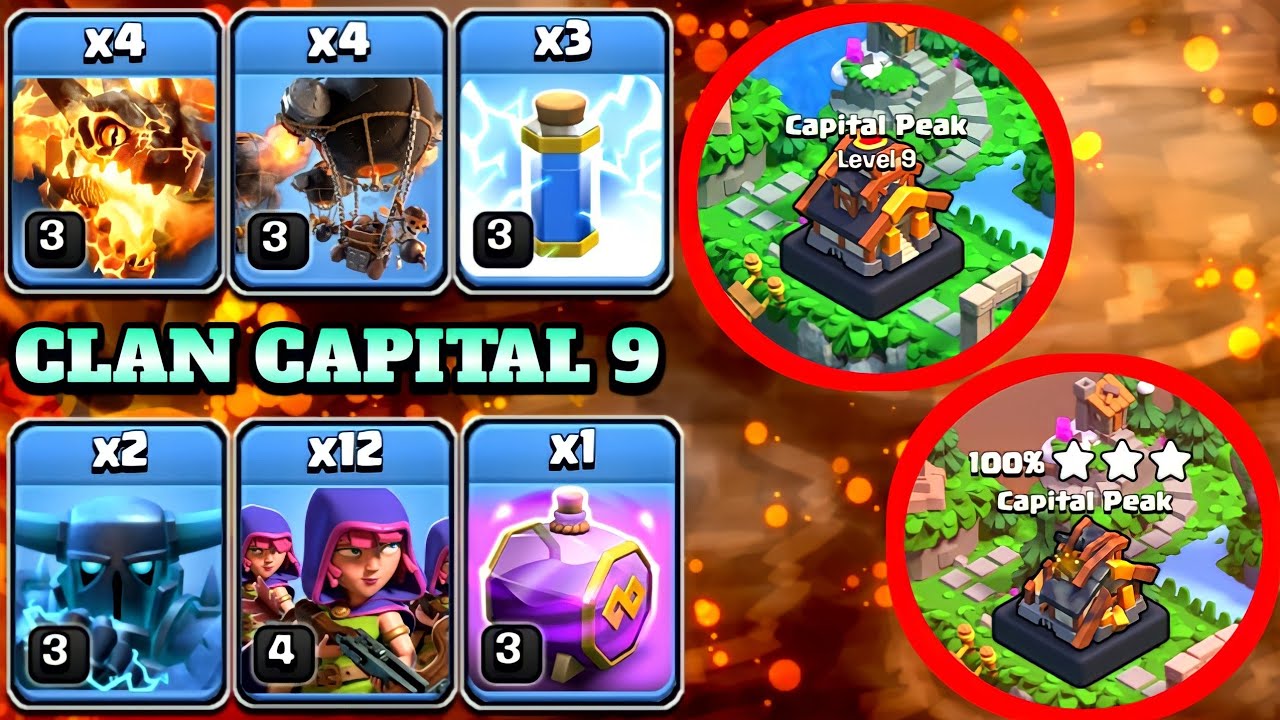 Best Clan Capital Hall 9 Attack Strategy!! Clash of Clans Clan Capital ...