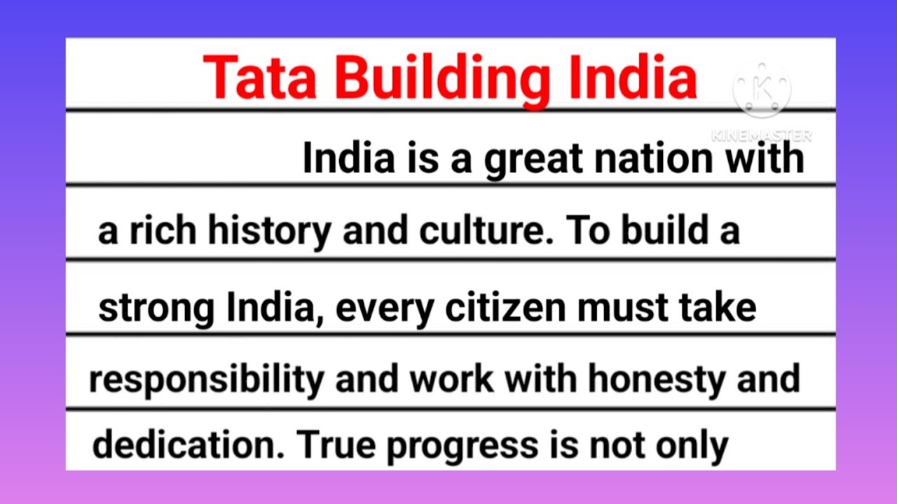 Tata Building India essay | Essay on tata building india - YouTube