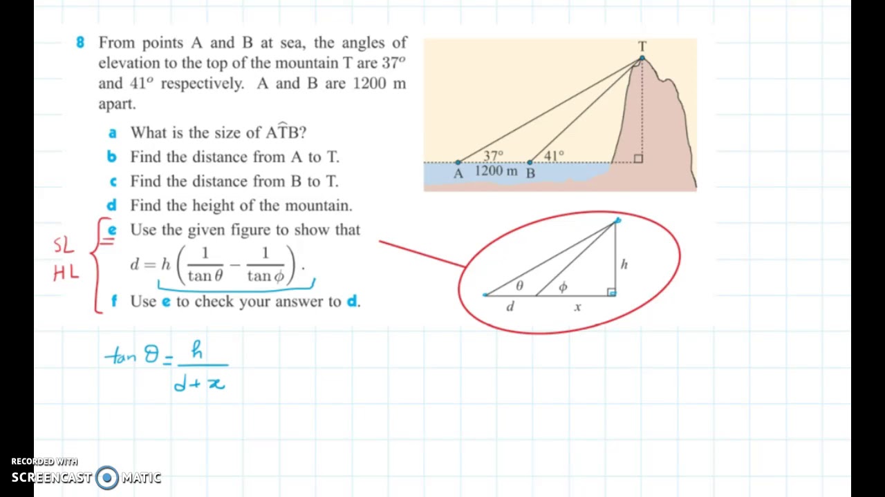 Pre IB Math / Assignment 8 / Comments / Question 8 - YouTube