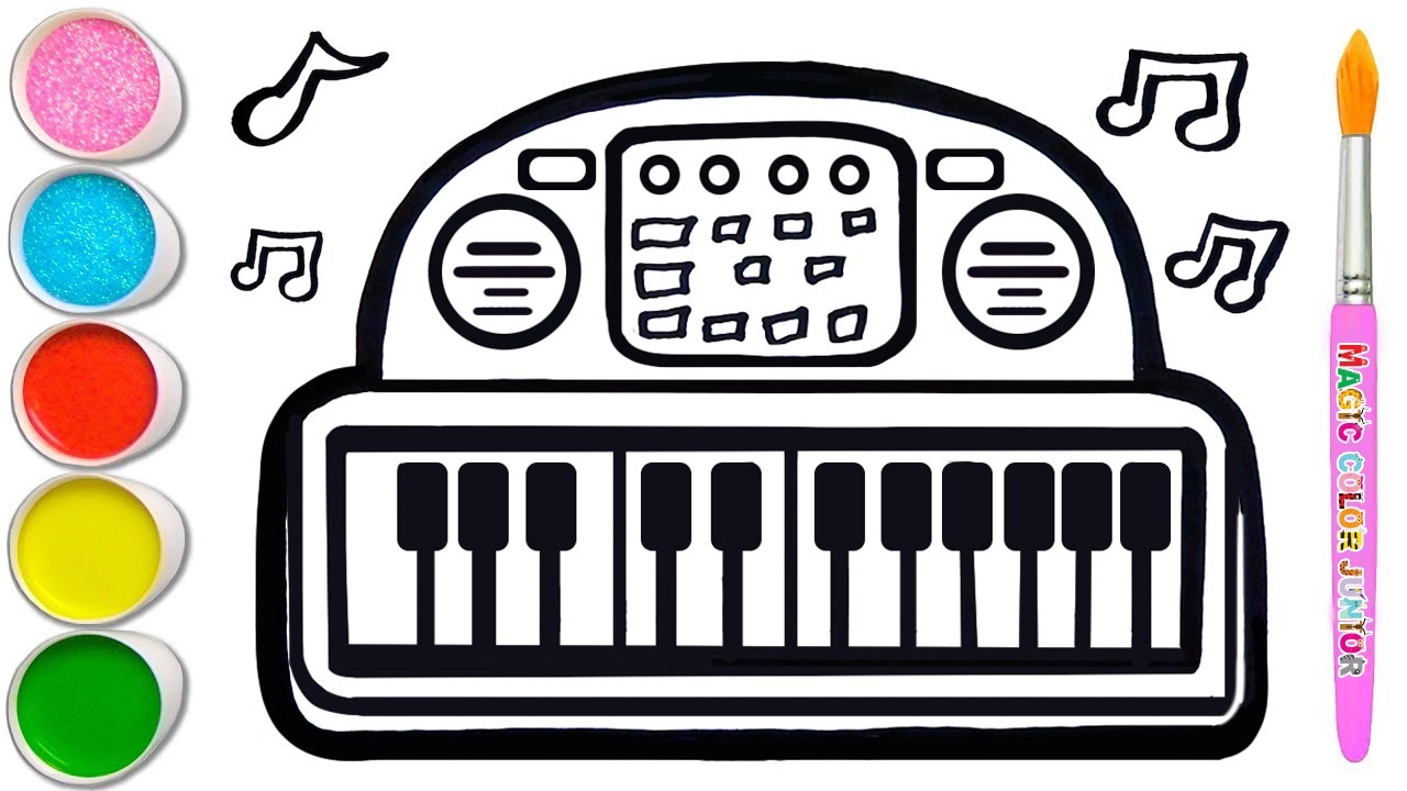 How to Draw a Colorful Piano | Piano Easy Draw Tutorial - YouTube