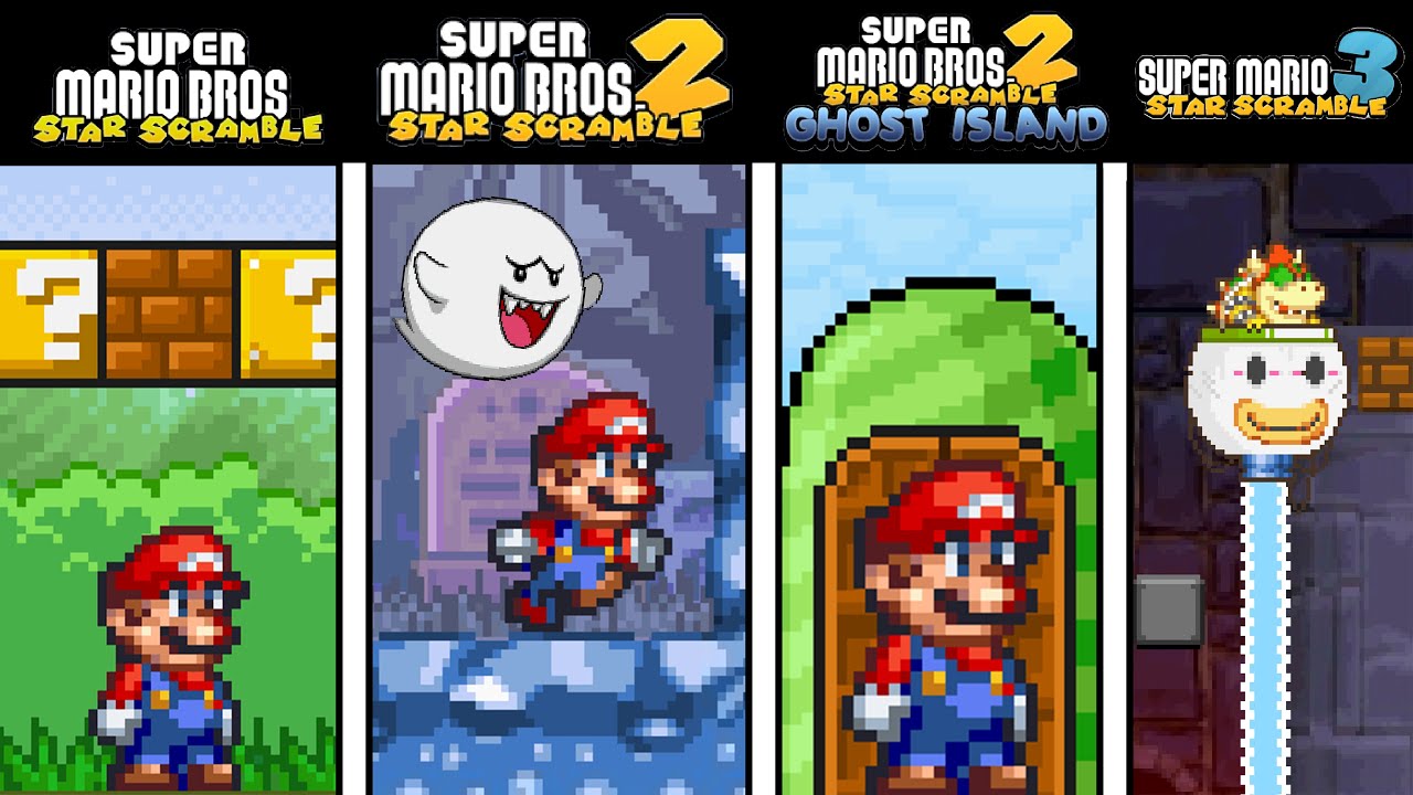 Super Mario Bros. Star Scramble 1 + 2 + 3 | Full Game 101% Walkhtrough ...