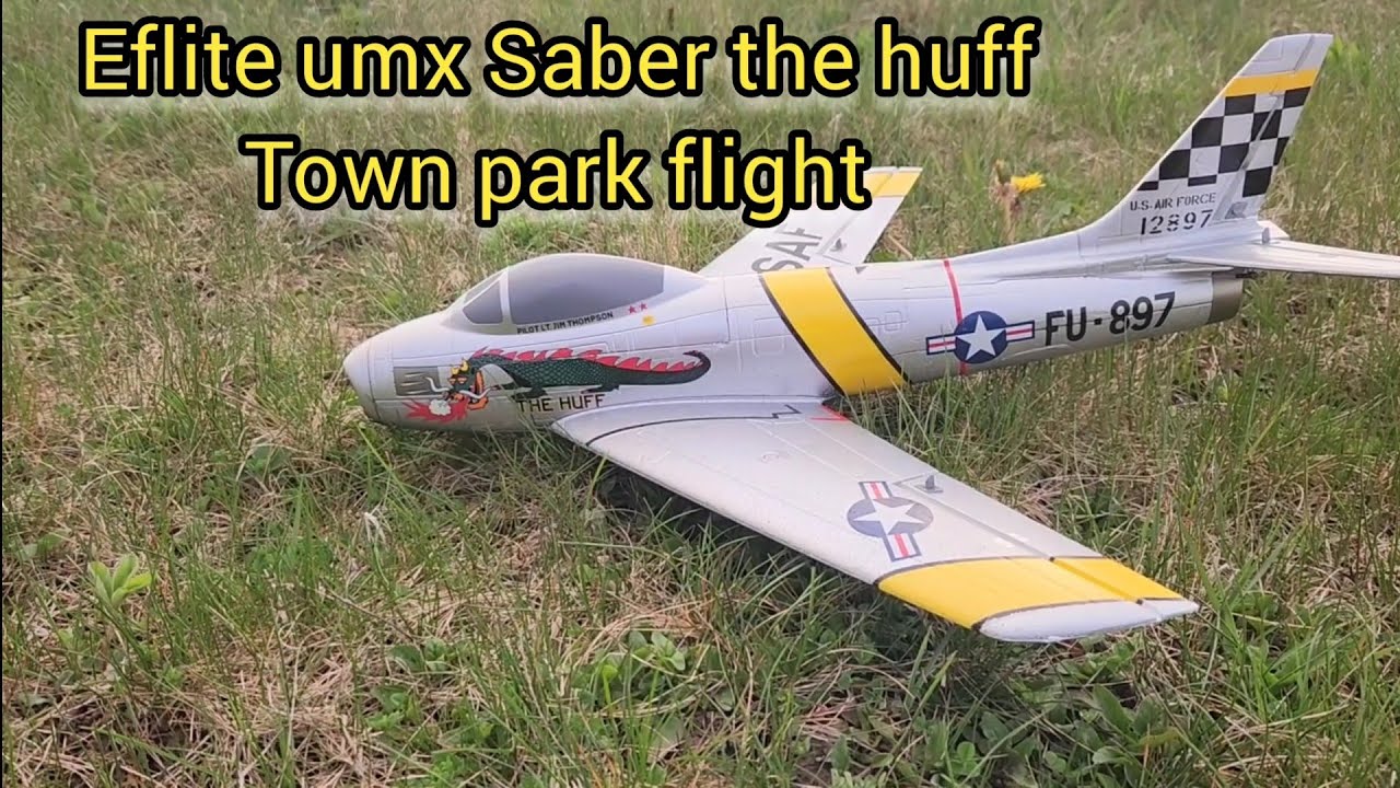 eflite umx Saber the huff Town park flight - YouTube