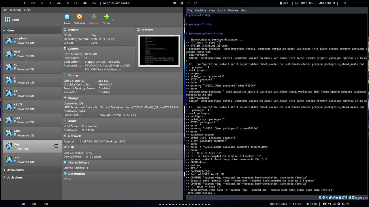 ArcoLinux : 2548 AA - Installing Qtile with AA iso - lightdm enabled - xterm present - YouTube