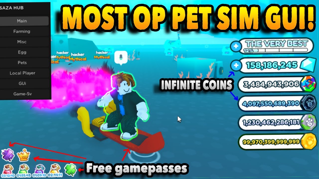 *MOST OP* HACK FOR ROBLOX PETSIMULATOR X! (free gamepasses, infinite coins, best afk farm ...