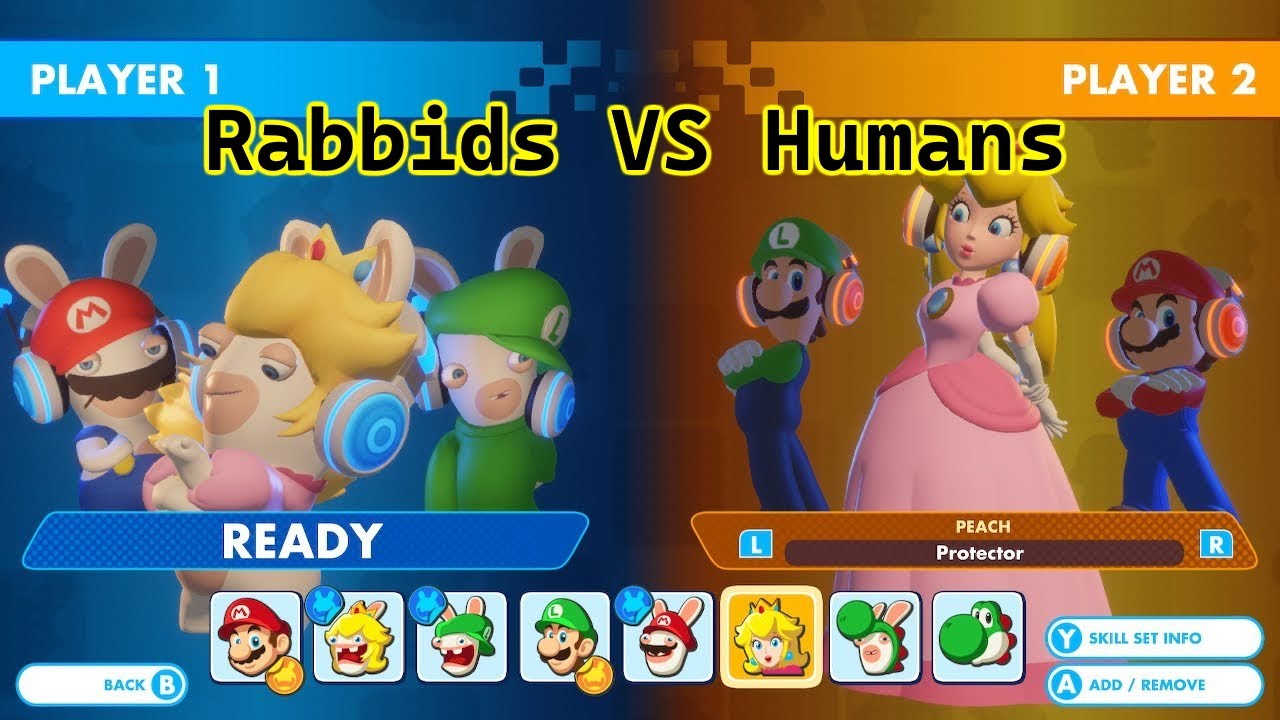 Mario, Luigi, Peach VS Rabbid Counterparts - Mario + Rabbids - YouTube