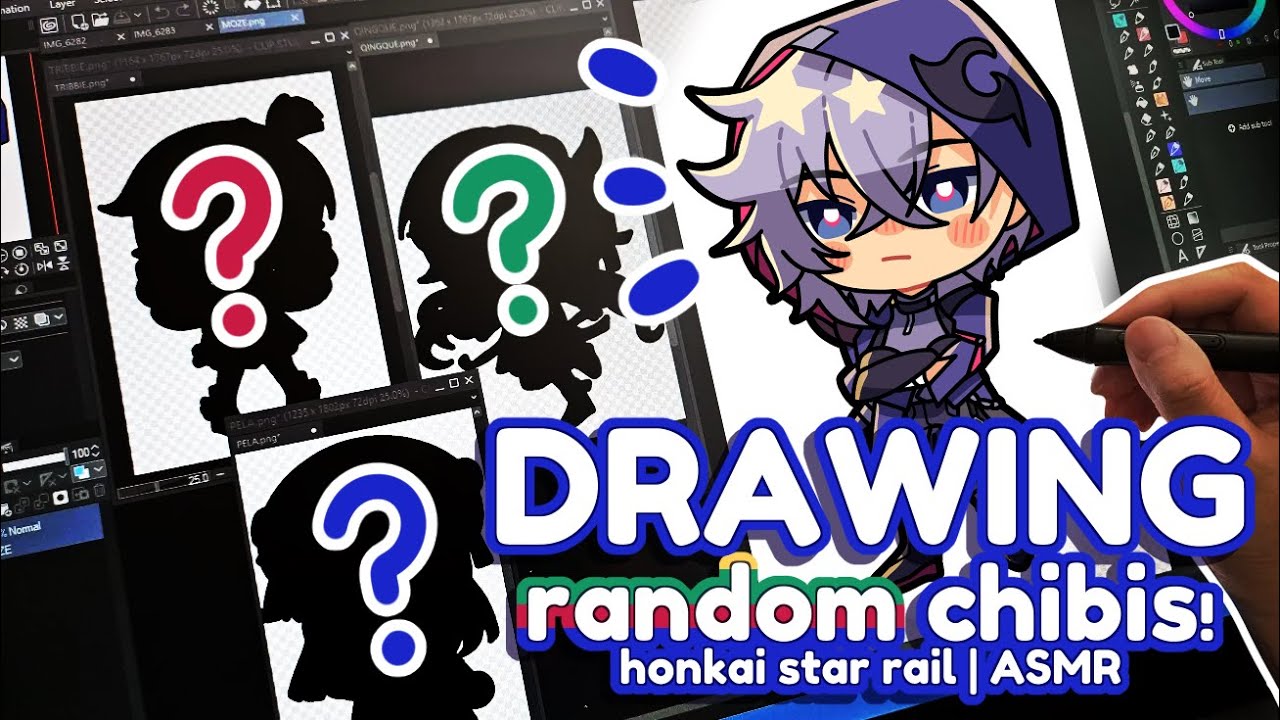 Drawing Random HSR Chibis! | ASMR - YouTube