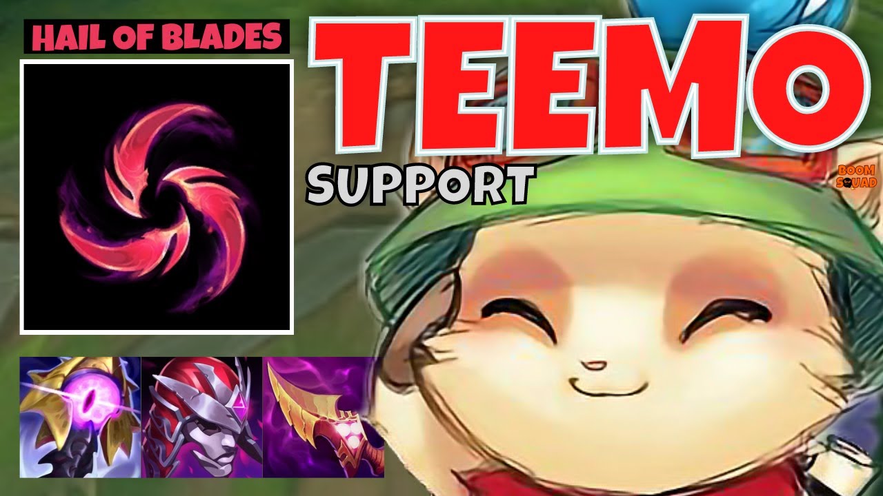 Hail of Blades Teemo Support = WIN | KDA = 6/4/9 | Ranked ft. Hewwy ...