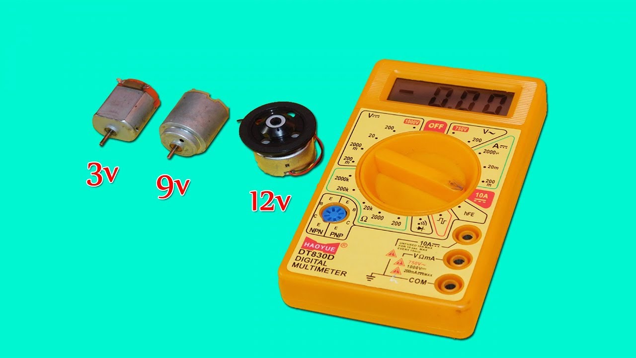 3v 9v and 12v Motor Amperage Testing - YouTube