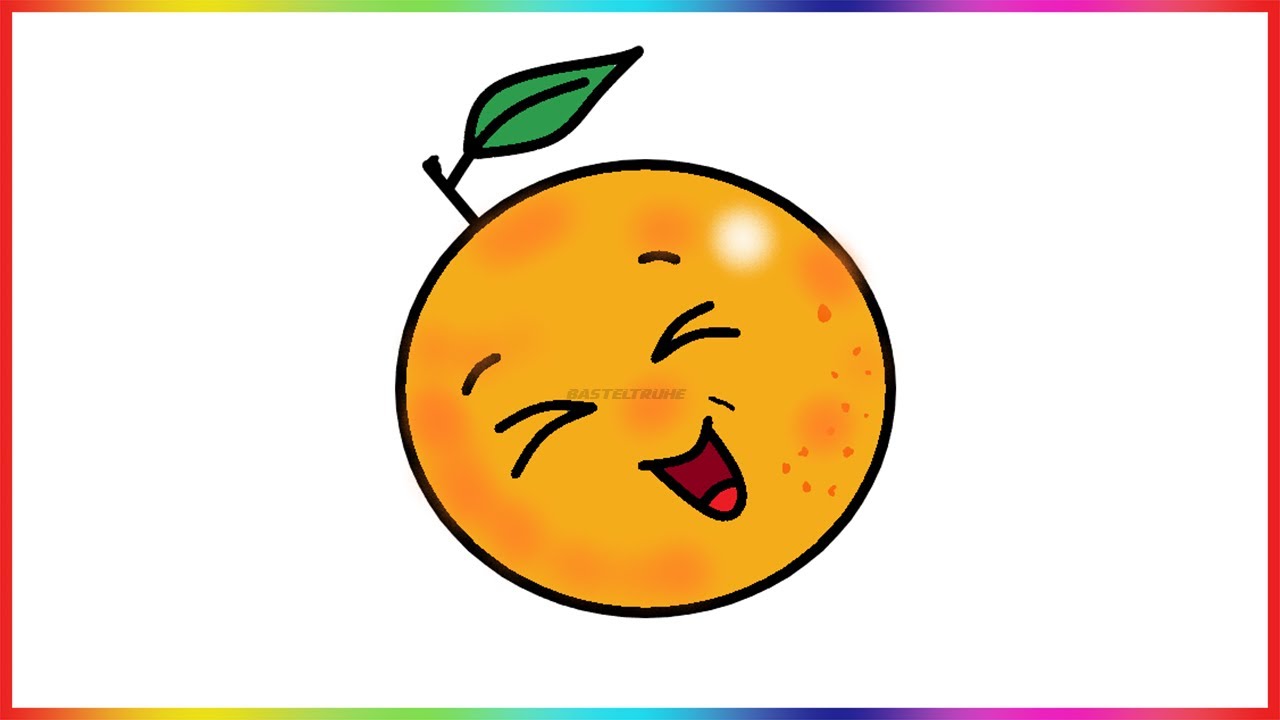 How to Draw A Cute Orange Easy Draw and Colori a Orange - YouTube