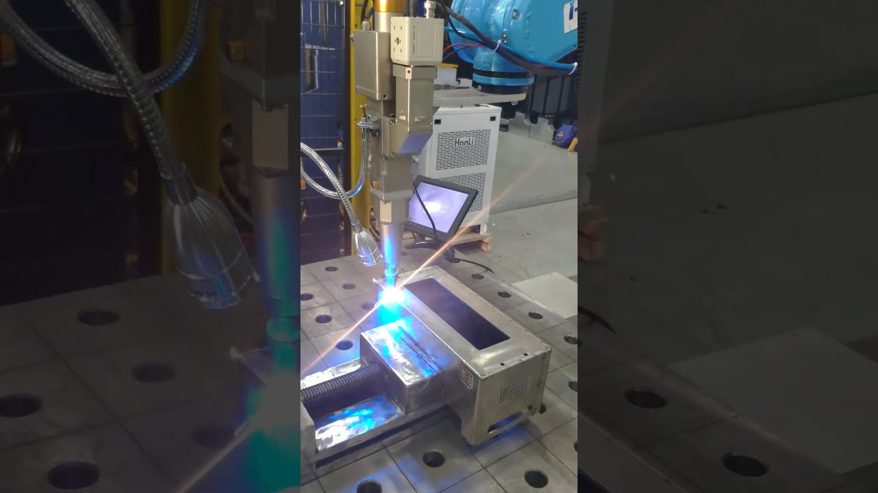 Automatic robot laser welding for carbon steel box - YouTube