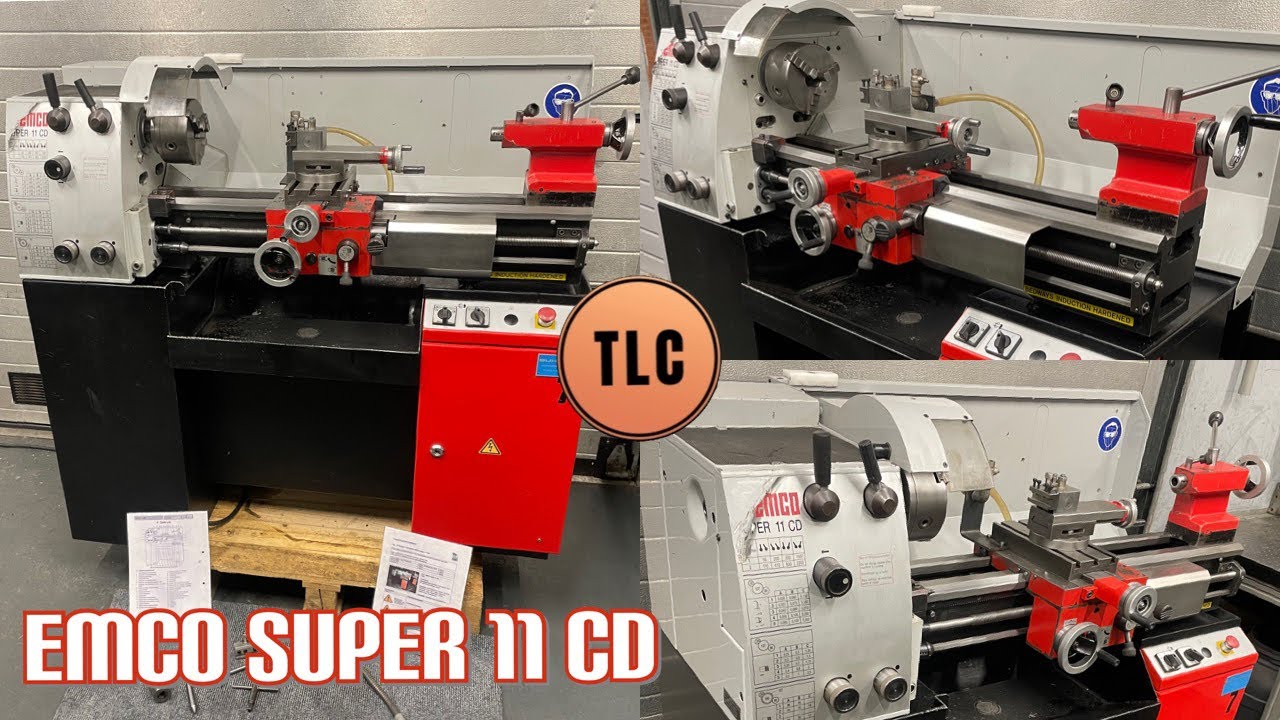 Emco Super 11 CD Power Cross Feed Lathe Drehmaschine Tornio Svarv - YouTube