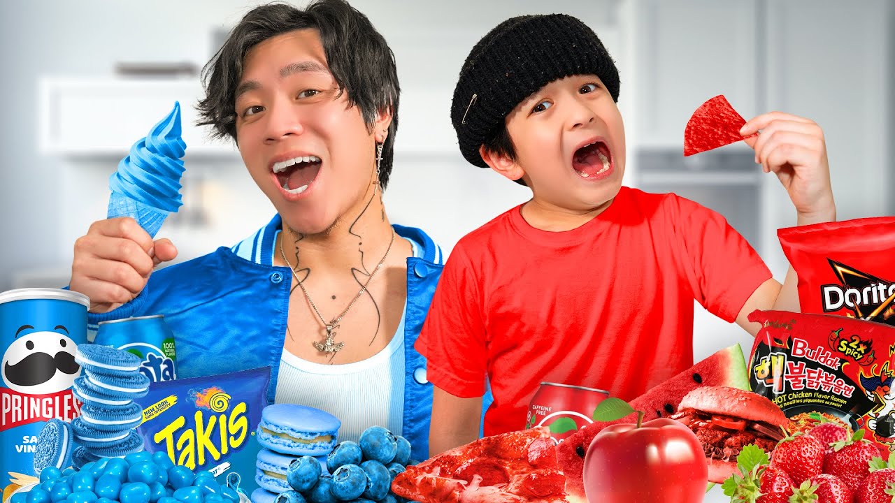 Eating ONE COLOR Food For 24 HOURS! | The Shluv Family - YouTube