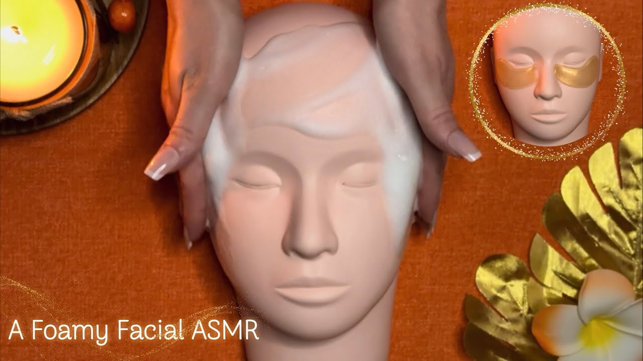 ASMR Whispered Foamy Spa Facial, Ice Cream Face Mask, Under Eye Patches ...