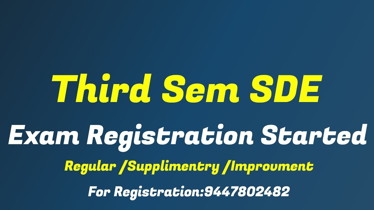 Third Sem SDE Exam Registration Started|#calicutuniversity # ...