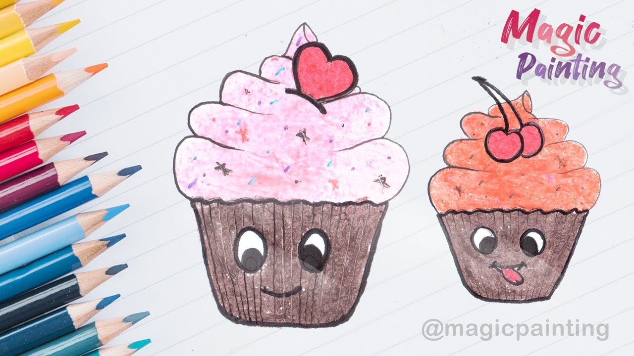 How to Draw a Cupcake | Cupcake Drawing & Colors | Cupcake Drawing For ...