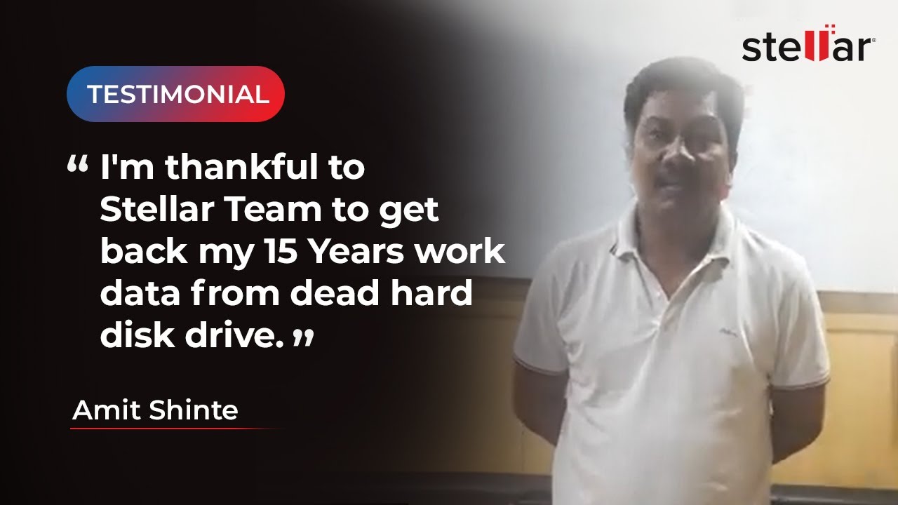 Stellar Data Recovery Pune - Testimonial by Amit Shinte - YouTube