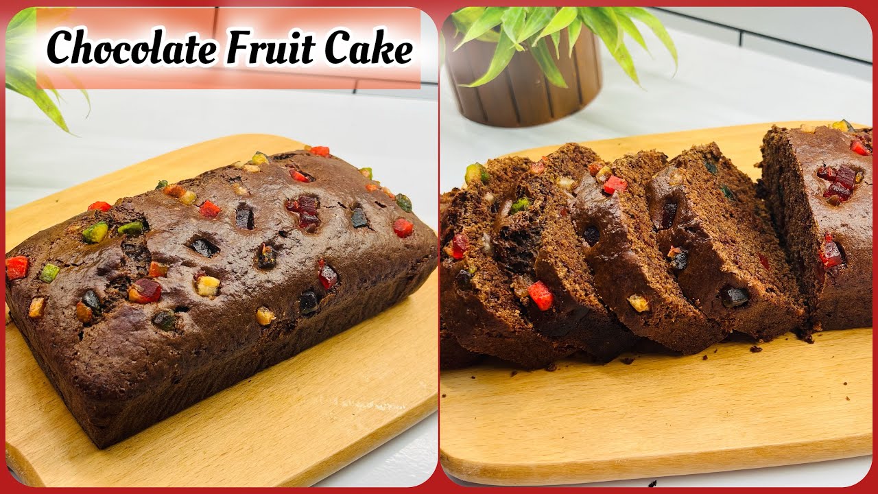 Chocolate Fruit Cake Recipe | Chocolate Fruits & Nuts Cake | Christmas ...