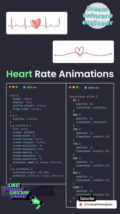 Heart Rate Animation Using HTML Level Heart Animation Valentine ♥→ #tiktok #coderslife # ...