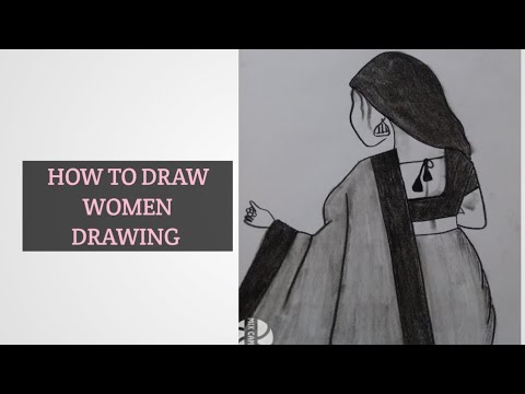 How to draw women drawing easy step by step ️ ️#drawing #viralvideo # ...