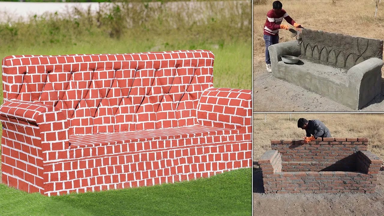 Unbreakable Cement Sofa - Outdoor Cement sofa Making || Empty Space ...