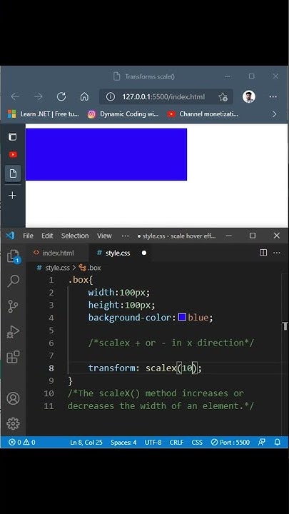 css transform scalex() #shorts #youtubeshorts #css - YouTube