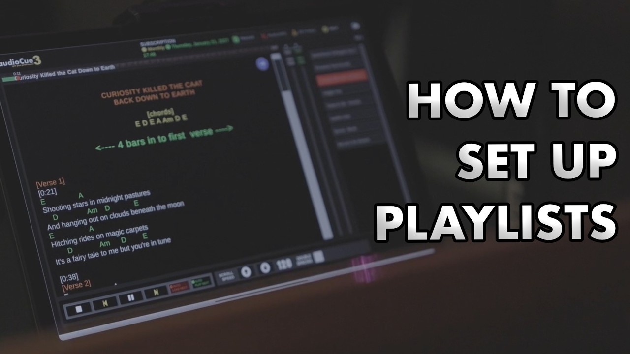 Setting up Gig and Practice playlists in audioCue - YouTube
