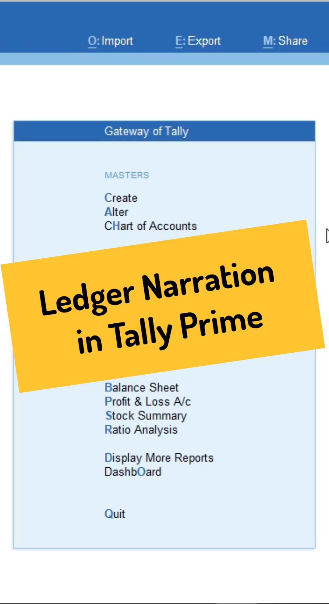 How To Set Ledger Narration In Tally Prime tallyprime YouTube How To Set Ledger Narration In Tally Prime tallyprime YouTube