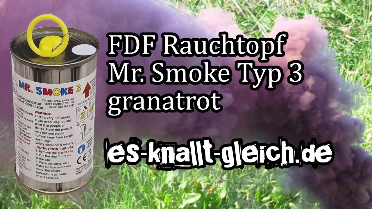 FDF Rauchfackel Mr. Smoke Typ 3 in granatrot - YouTube