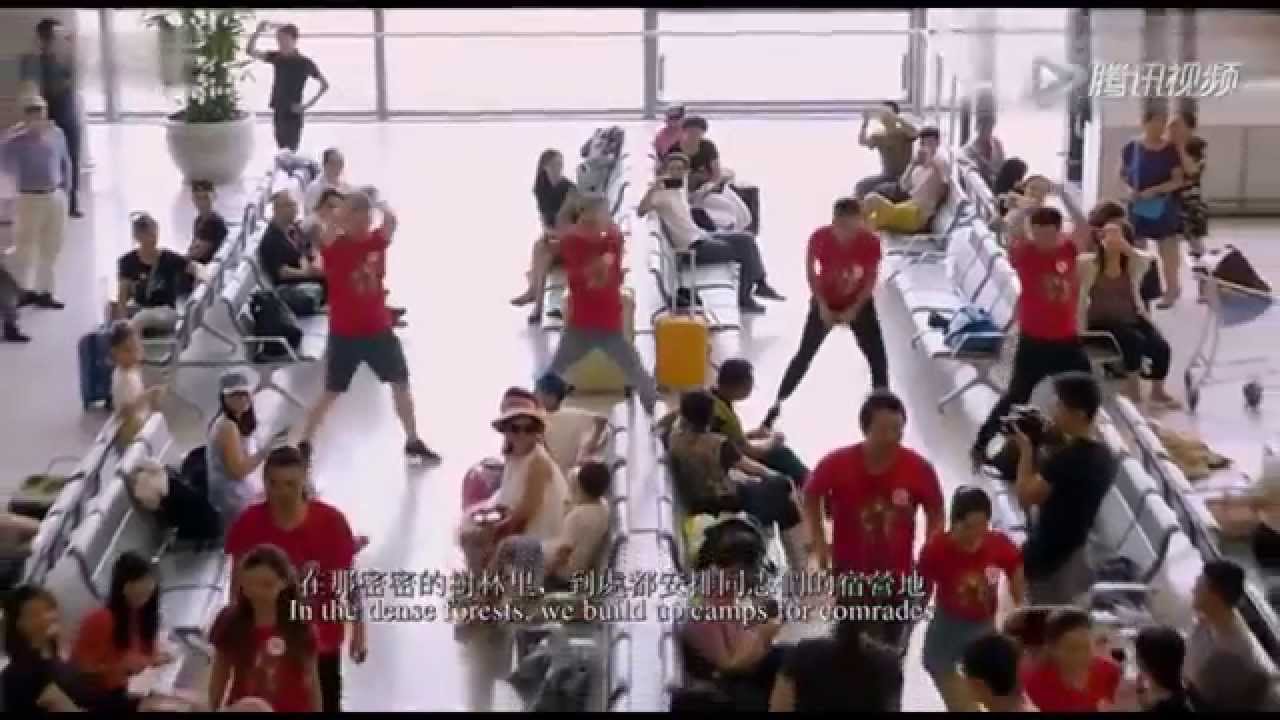Flash mob in shanghai china for China V-Day - YouTube