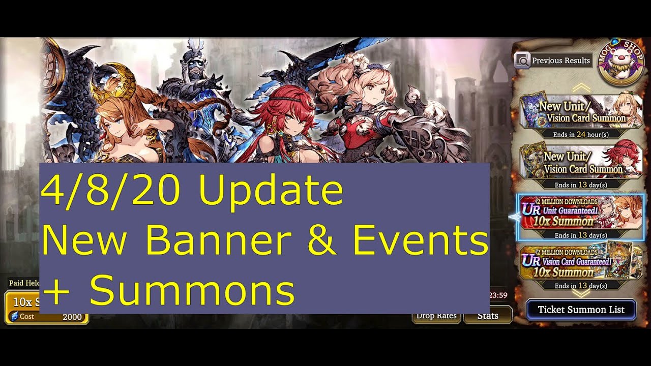 WotV 4/8/20 update - New Events and Banners + Summon Pulls - YouTube