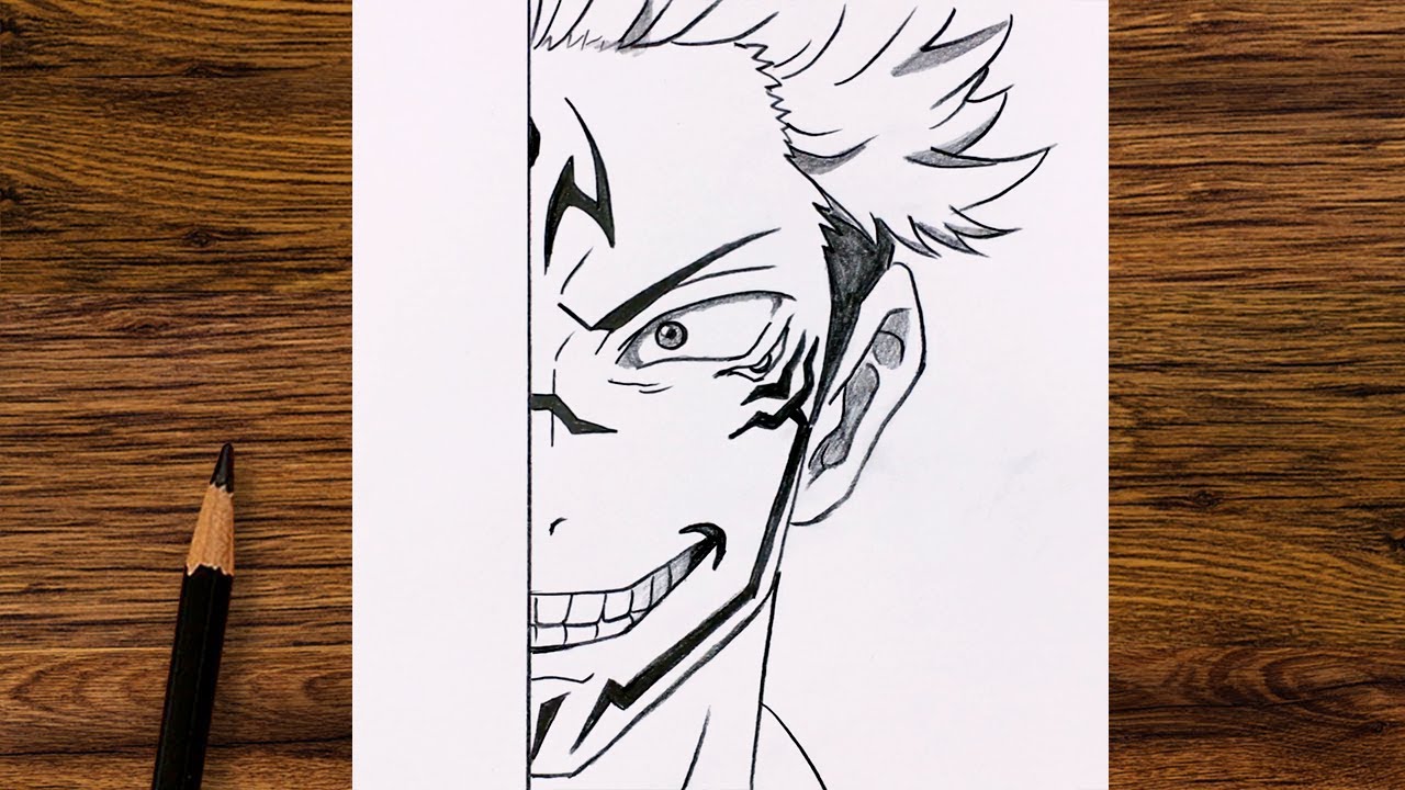 How to draw Sukuna | Sukuna from JJK step by step | easy drawing ...